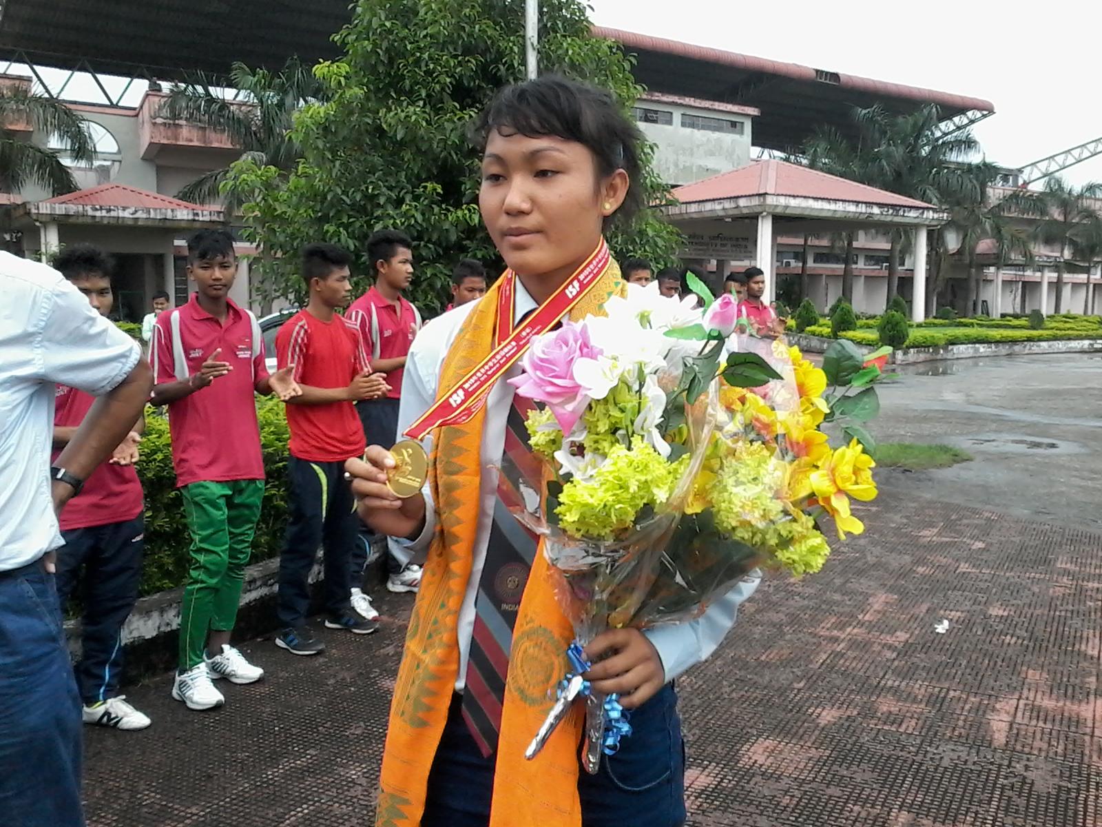 Gold medalist Laimwn Narzary feted | Assam Times
